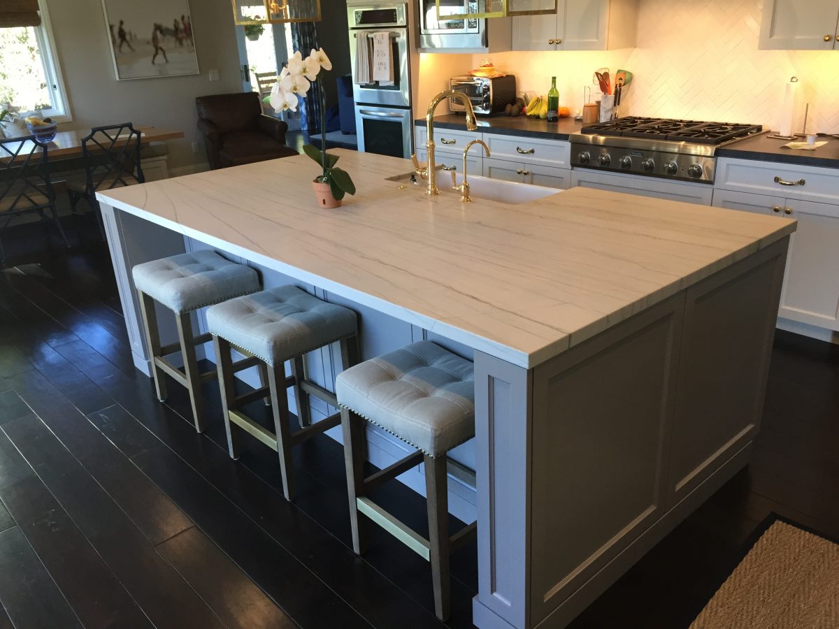 Large Marble Top Kitchen Island - Hauser Houses